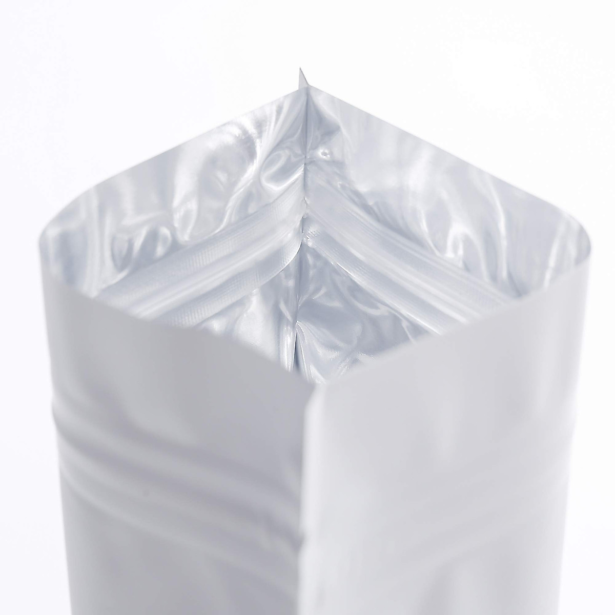QQ Studio 100pcs Double-Sided Matte Foil Flat Packaging Zipper Seal Bags (4" x 6", Matte White)