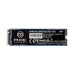 AXE MEMORY 2TB NVMe M.2 2280 PCIe Gen 3x4 Internal SSD Solid State Drive (SSD)