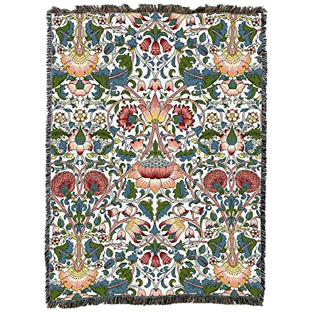 Pure Country Weavers William Morris Lodden Blanket - Arts & Crafts - Gift Tapestry Throw Woven from Cotton - Made in The USA (72x54)