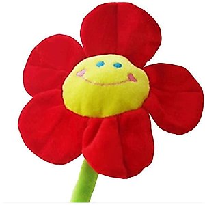 Life on Left 26" Super Cute Sun Flower, Plush Daisy Flowers with Bendable Stems Big Smile Face Flower Creative Stuffed Plush Toy (65cm) (red Sunflower)