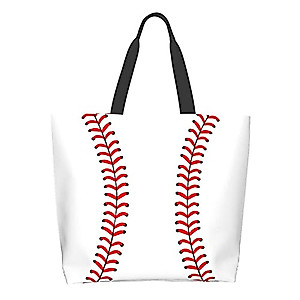 YOPIGOT Baseball Bag Handbag for Woman Shopping Bag Travel Bag Baseball Canvas Casual Bag Sports Bag for Mom Gifts