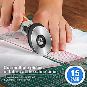 60mm Rotary Cutter Blades 60mm - 10 Pcs Rotary Blades Refill Our Rotary Blades Refills Fit on Most 60 mm Rotary Cutter for Fabric