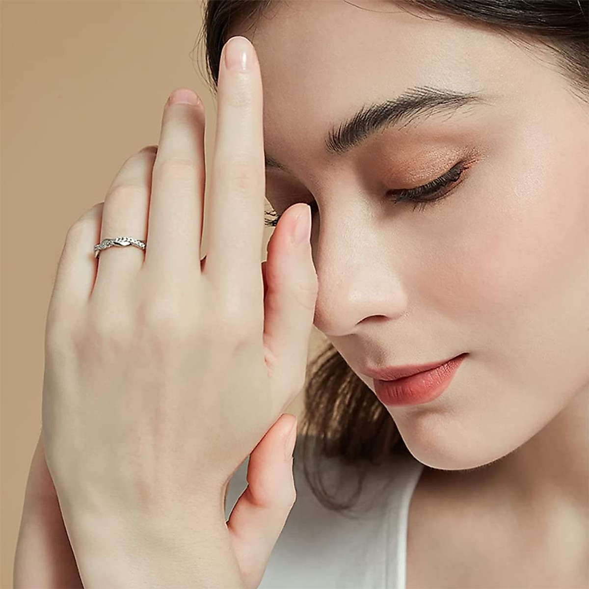 CTIEIP Engravable Sterling Silver Moissanite Diamond Wedding Band for Women,2mm Custom Twist Moissanite Wedding Band for Women