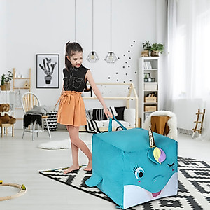 Cute Dolphin Stuffed Animal Bean Bag Storage for Boys and Girls, Gifts for Kids Bedroom Decorations, Child Beanbag Large Size 22x24 Inch Velvet Extra Soft, Cover ONLY