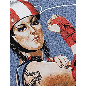 Rosie The Skater | Roller Derby Funny Riveter Racerback Girl Tank Top for Women-(Racerback,M)