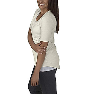 Fruit of the Loom womens Essentials French Terry Pants and Tri-blend Tees T Shirt, V-neck - White Fleck, X-Large US