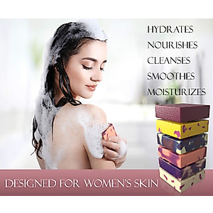 NATURAL AMERICAN Womens Bar Soap – Perfume Scents, 100% All Natural Soap for Women, Essential Oils, Organic Shea Butter – (6pk) Handmade Soaps for Women – GODDESS Women Soap, 5 oz Bar Soap for Women