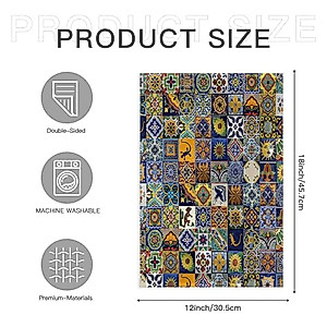 Double-sided garden flag Mexican Talavera Tiles Boho Print Outdoor Flag Garden Flag Yard Outdoor Decoration （12×18in）.