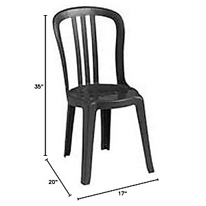 GROSFILLEX INC Miami Bistro Resin Stacking Outdoor Sidechair Black - Lot of 32