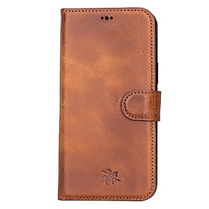Venito Ravenna Slim Magic Leather Wallet Case for iPhone 13 Pro Max (6.7 in) with a Magnetic Flip & Four Card Slots and a Bill Pocket & Lightweight Frame - Antique Brown