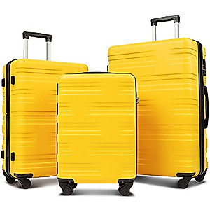 Merax Luggage Sets 3 piece Carry on Luggage Suitcase Sets of 3, Hard Case Luggage Sets Clearance Expandable