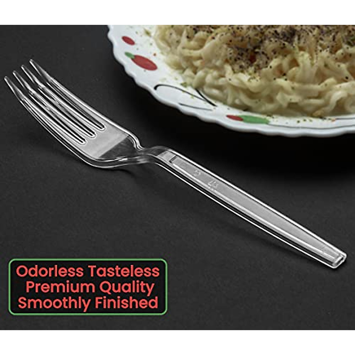 Lonezo [150 Count] Plastic Forks Clear Forks Plastic Disposable Shatter Resistant Disposable Forks Eco Friendly Plastic Forks Heavy Duty Plastic Utensils