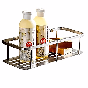 Konhard CS005 Wall Mounted Stainless Steel Bathroom Shower Caddy Rust Proof, Brushed Steel