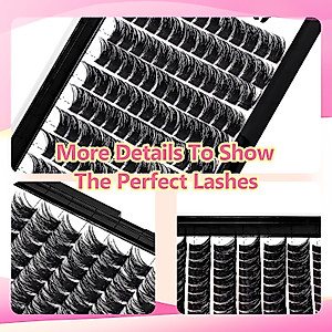 Large Tray,10-20mm to Choose DIY Eye Lashes Extensions 120 Cluster Wide Stem Eyelashes Soft and Lightweight Individual False Eyelashes Dramatic Look (20mm)