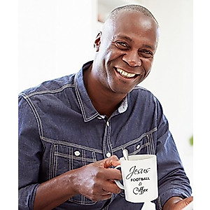 Jesus Football and Coffee Mug - Christian Present for Women, Men, Mom, Dad, Son, Daughter, Husband, Wife, Him, Her - Stocking Stuffer Birthday Present - Inexpensive Gift for Coworkers