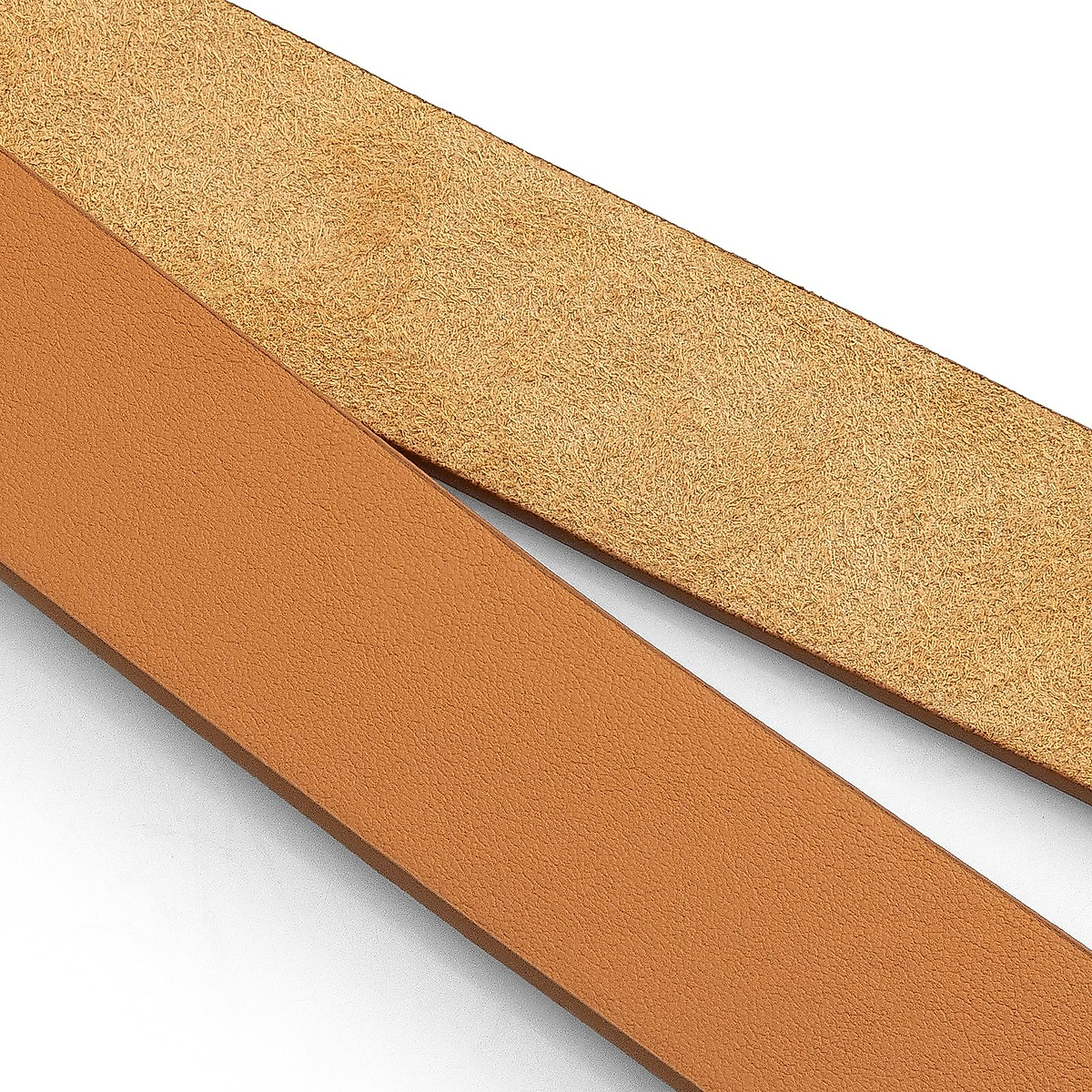 maikun Womens Leather Belts Removable Letter M Plate Buckle Waist Belt 1.18" Width, Brown Waist Size 30-34''