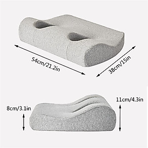 QCLUEU Pillow with Double Ear Hole, Piercing Pillow for Side Sleeper, Memory Foam Pillow for Ear Pain Relief, Comfortable Side Sleeping Pillow Adaptation Noise Reduction Headphones Earmuff