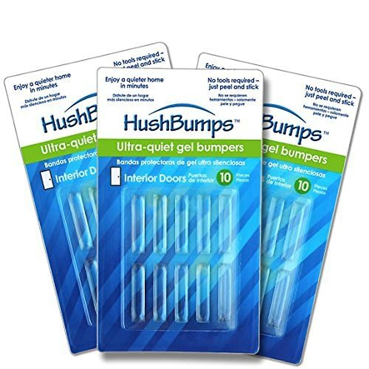 HushBumps Ultra-Quiet Bumpers for Interior Doors 3-Pack. Delivers Quieter Operation to Interior Doors. Just Peel & Stick. No Tools Required. Quiets Door Closing. 30 pcs.