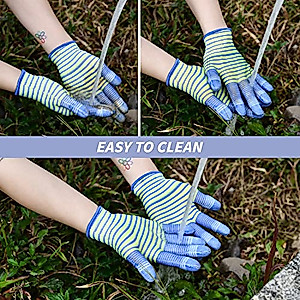 TOBEHIGHER Gardening Gloves for Women - Gardening Gloves 12 Pairs, Breathable Rubber Garden Gloves, Outdoor Protective Working Gloves
