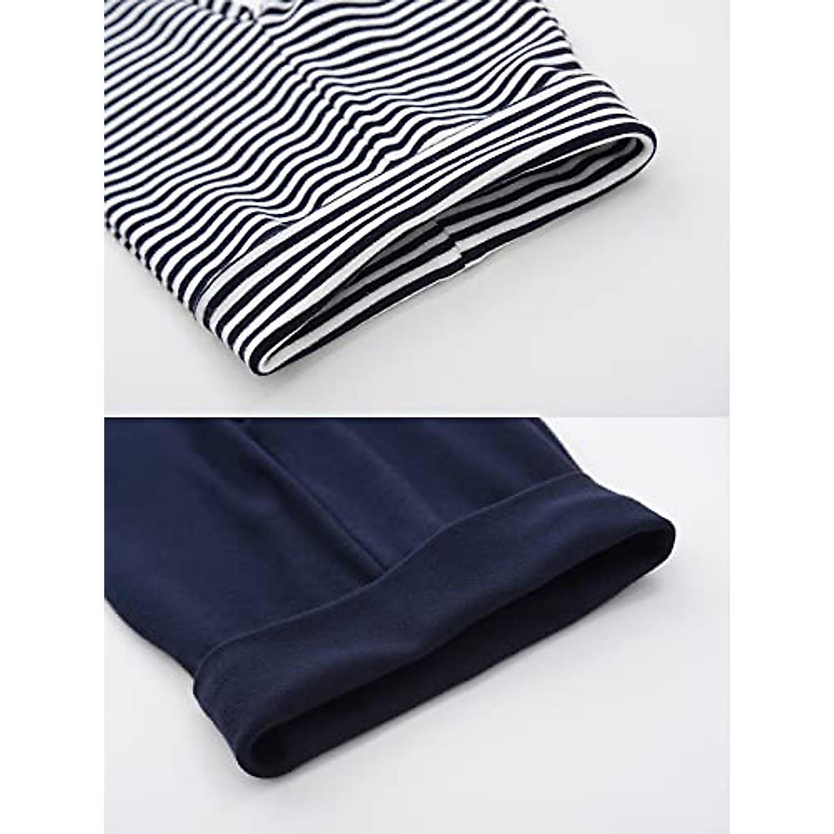 ACESTAR Newborn Baby Boys Girls 3-Pack Cotton High Waist Footed Pants 6-12 Months, Navy Blue