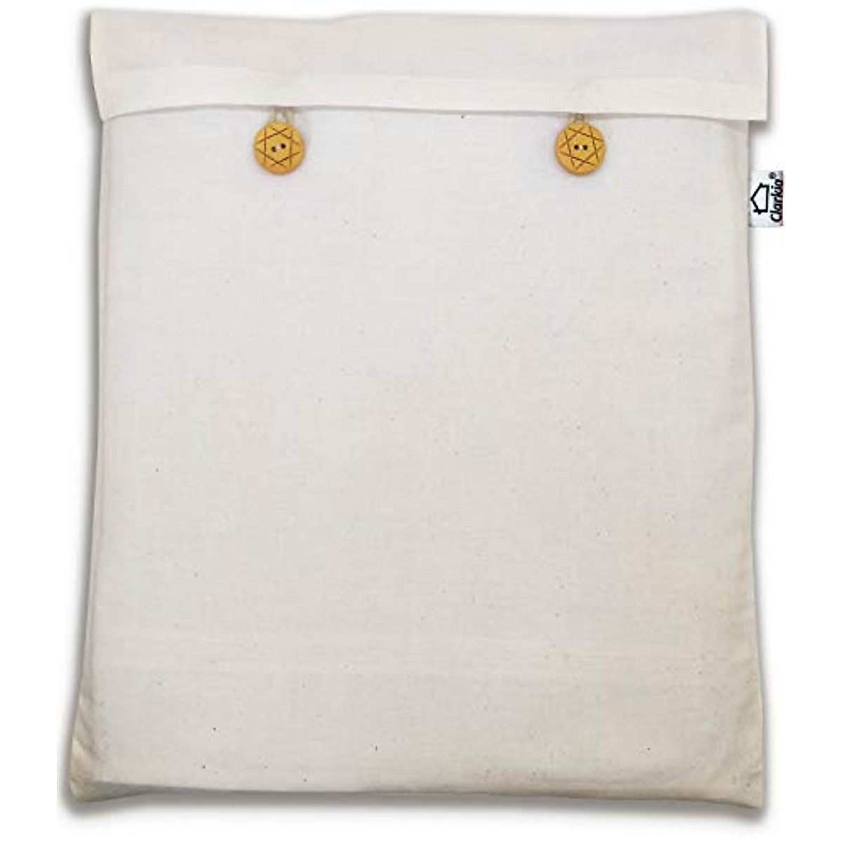 Clarkia Reusable Cotton Saree Cover (Set of 12) for Storage, Wardrobe Organizer Bags (16x14 inch, Beige)