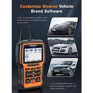 FOXWELL NT510 Elite fit for Honda/Acura Diagnostic Scanner, Full System OBD2 Scan Tool Car Code Reader, Bi-Directional Control All Service ABS Bleed Crankshaft Relearn Throttle TPS TPMS EPB Oil Reset