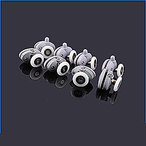 OUSIKA Oval 23mm 25mm ABS Nylon Single Pop Up Pulley Runner Wheel Shower Cabin Sliding Glass Door Rollers Hardware 4pcs-8pcs Set Pulley (Color : 8pcs, Size : 23mm)