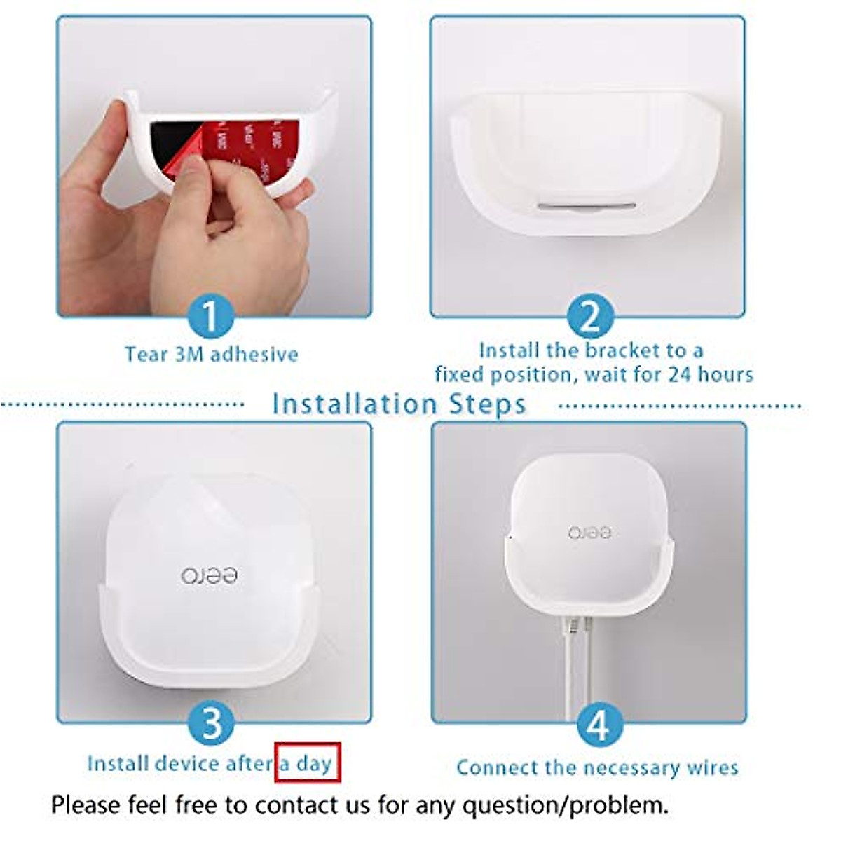 OkeMeeo Adhesive Wall Mount for eero Mesh WiFi No Drilling No Tool Required(1 Pack)