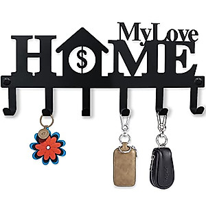 Key Holder for Wall Decorative Metal Key Rack, Simple and Creative Key Hooks, 13x5.7in is Very Suitable for Entrance Kitchen Hallway Office Key Hanger