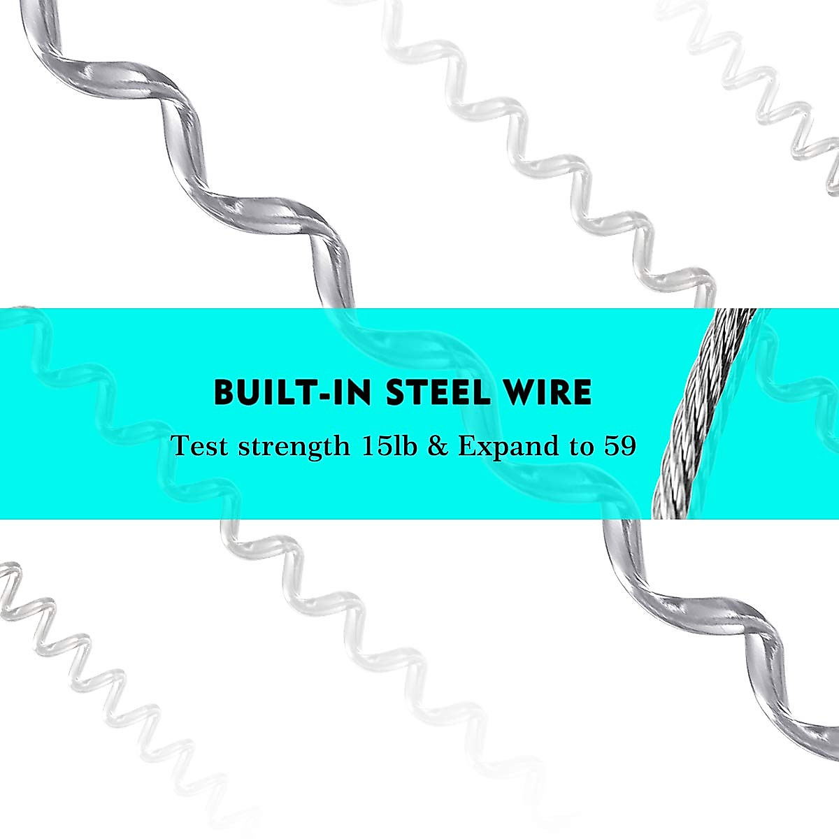 Hekodonk Flexible Anti-Lost Spring Coil Leash Cord Safety Ropes Retractable Lines Elastic Wrist Band with Stainless Steel Snap Hook Keychain Ring Carabiner Black