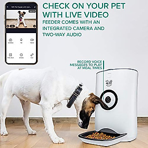 Arf Pets Smart Automatic Pet Feeder with Wi-Fi, HD Camera with Voice and Video Recording, Programmable Food Dispenser for Dogs & Cats with Easy App-Controlled, 29-Cup Capacity, for iPhone & Android