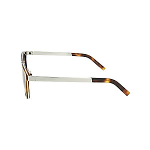 Saint Laurent Square/Rectangle Sunglasses Shiny Havana Shiny Silver Luxury Eyewear Made In Italy Acetate Frame Designer Fashion for Everyday Luxury