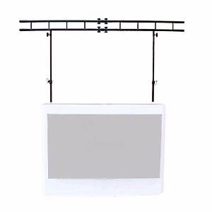 Prox XF-MESAMEDIAMK2 DJ Facade Table Station Includes TV Mount, White & Black Scrims and Carry Bag