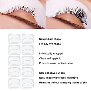 10 Pairs Reusable Silicone Under Eye Gel Pads for Eyelash Extensions, Flexible Notch Design Eyelash Extension Patches for Salons Individuals Schools (White)