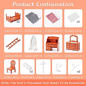 Dollhouse Furniture Set for Kids Toys Miniature Doll House Accessories Pretend Play Toys for Boys Girls & Toddlers Age 3+ with The Bedroom