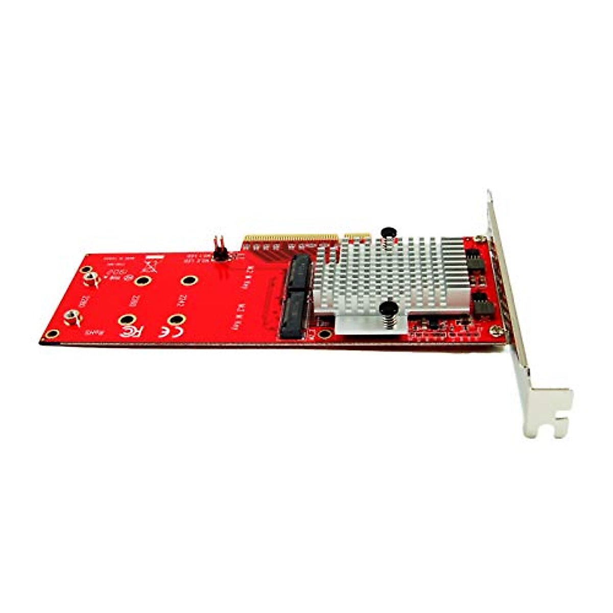 Ableconn PEXM2-130 Dual M.2 PCIe NVMe SSD Adapter Card - PCI Express 3.0 x8 / x16 Support 2X M.2 NGFF (M-Key) PCIe NVMe SSD for Mac & PC (ASMedia ASM2824 Switch) - PCIe NVMe Adapter Dual