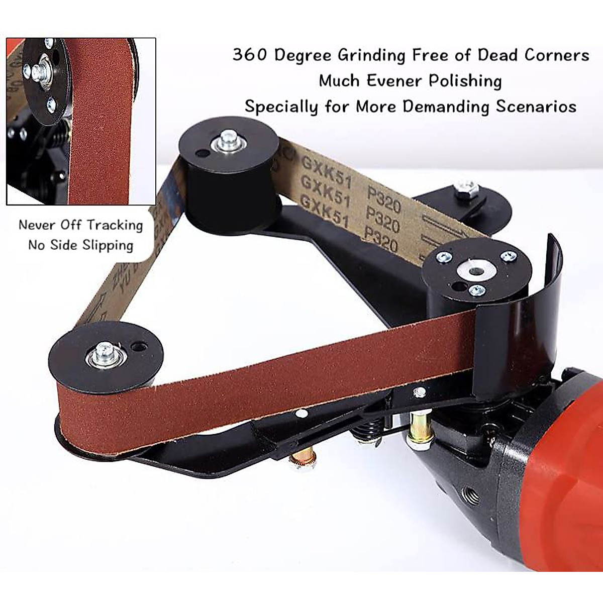 Belt Sander Adapter 5/8-11 UNC for Angle Grinder Attachment Pipe Tube Bracket Accessory Grinder Bearing Sanding Support Tool for Polishing Rust Removal 20-40mm Belt