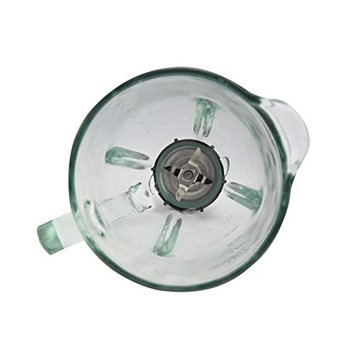 Blendin Complete 6-Piece 48 Ounce Replacement Round Glass Jar Cup Assembly Set With a Jar Base Cap, Blade, Gasket, Round Lid, Center Fill - Compatible with Standard Oster & Osterizer Blenders