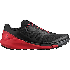 Salomon Sense Ride 4 Trail Running Shoes for Men, Black/Goji Berry/Phantom, 10.5