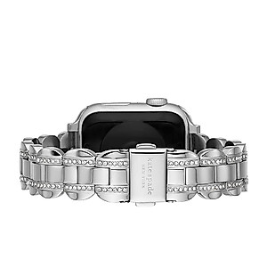 kate spade new york stainless steel band for 38/40/41mm apple watch series 1-6, color: silver