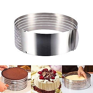 Meichu Multi Layer Cake Slicer Adjustable, 7-Layer Cake Cutter, 6-8 Inch Stainless Steel Cake Slicer Leveler