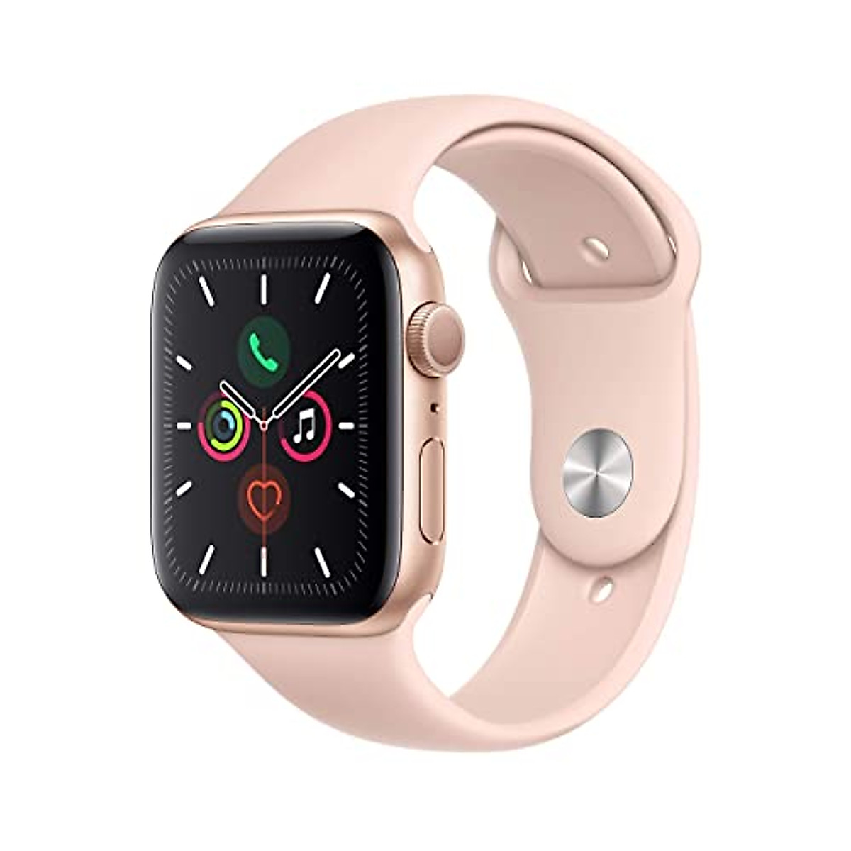 Apple Watch Series 5 (GPS, 40MM) - Gold Aluminum Case with Pink Sand Sport Band (Renewed)