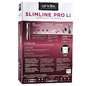 Andis Slimline Pro Li T-Blade Trimmer Black #32475 with BeauWis Blade Brush