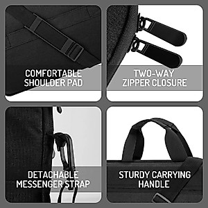 MicaYoung 15.6-16 Inch Laptop Sleeve Shoulder Bag Waterproof Notebook Chromebook Computer Carrying Case Compatible with 15.6 inch Acer Asus Dell HP Thinkpad, Black