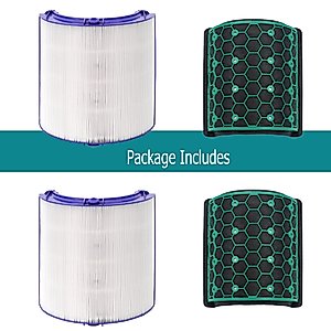 Vypart TP04 Filter Replacement fit For Filter,Replacement H13 Hepa Filter fit for TP04,HP04,DP04 Pure Cool Tower Series,1Pack Hepa Air Purifying Filter Set&1Pack Activated Carbon Pre-Filter Set