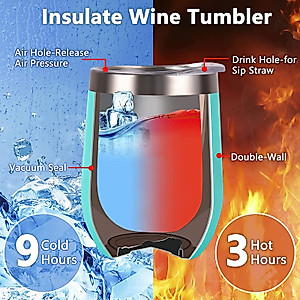 Gtmileo Clients Gifts, Because Clients Stainless Steel Insulated Wine Tumbler, Christmas Birthday Gifts for Coworker Clients Social Worker Women Hairdresser Hairstylist Lawyer Realtor(12oz, Mint)