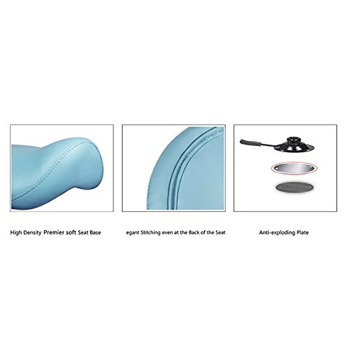 Grace&Grace Professional Saddle Stool Series Hydraulic Swivel Comfortable Ergonomic with Heavy Duty Metal Base for Clinic Dentist Spa Massage Salons Studio