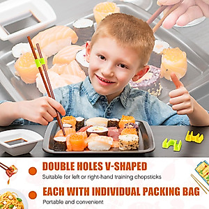 Suttmin 200 Pcs Reusable Chopsticks Helper Multicolor Training Chopsticks Hinges Connector Plastic Practice Chopstick Trainer Chinese Chop Stick Helper for Adult Learner Beginner