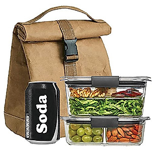 Roll Down Lunch Tote Bag (Brown)