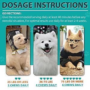 Calming Chews For Dogs - 110 Chews Hemp Dog Treats For Calming with Anxiety and Stress, Helps Dog Anxiety, Separation, Barking, Stress Relief, Sleep Calming Aid All Ages,Breeds&Size (CHICKEN Flavor)